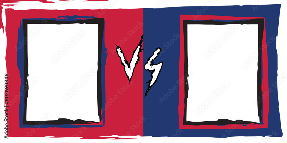 Versus comparison blank frame. Decorative battle cover with lettering ...