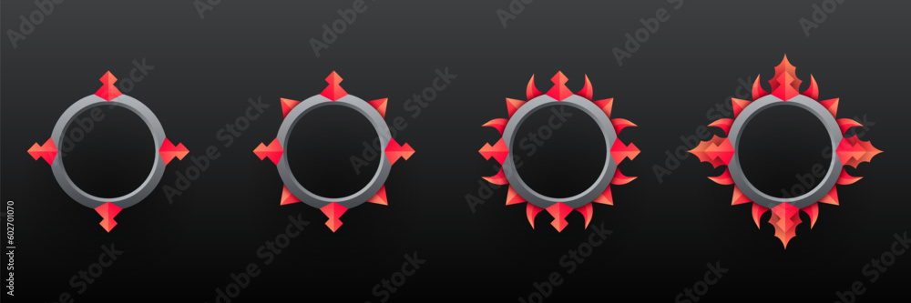 Abstract metal and pink border game gui avatar banner frames for game ...