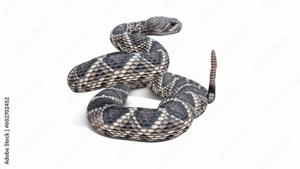 Vidéo Stock 3d animation of Eastern Diamondback Rattlesnake, idle ...