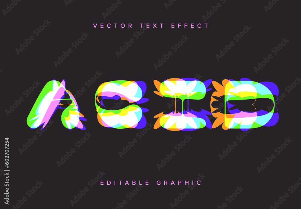 Bright and Trippy Text Effect Mockup Stock Template | Adobe Stock