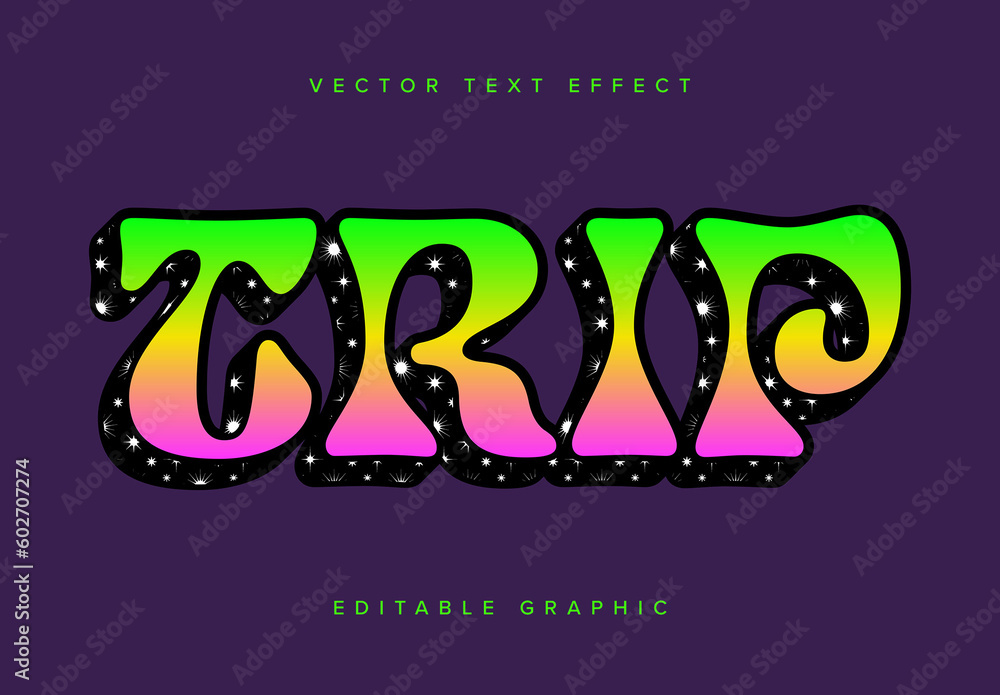 Trippy Text Effect Mockup Stock Template | Adobe Stock