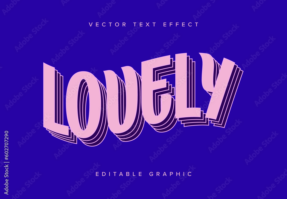 Wavy and Layered Text Effect Mockup Stock Template | Adobe Stock