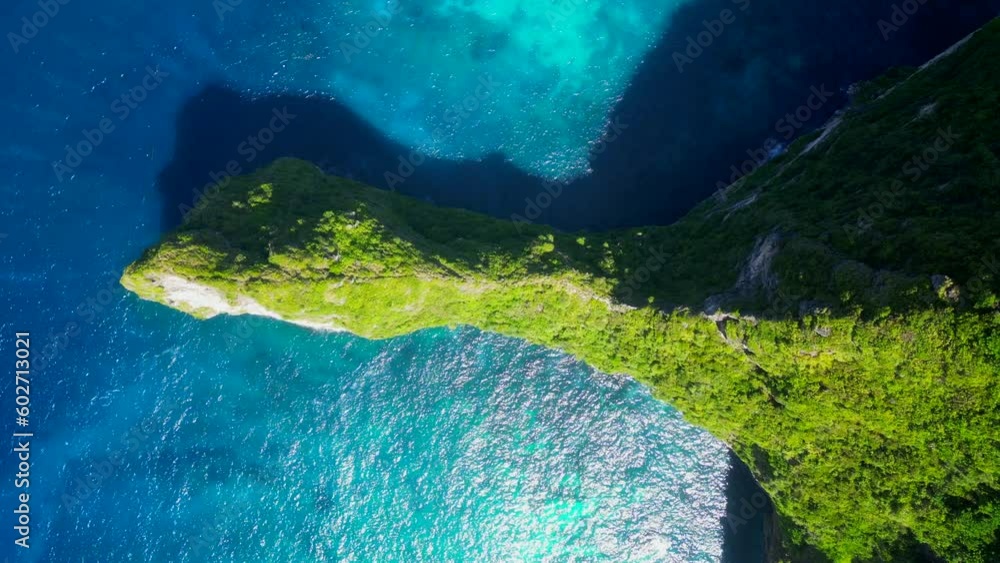 Aerial view of Manta point in Nusa Penida. Manta Point is renowned as ...