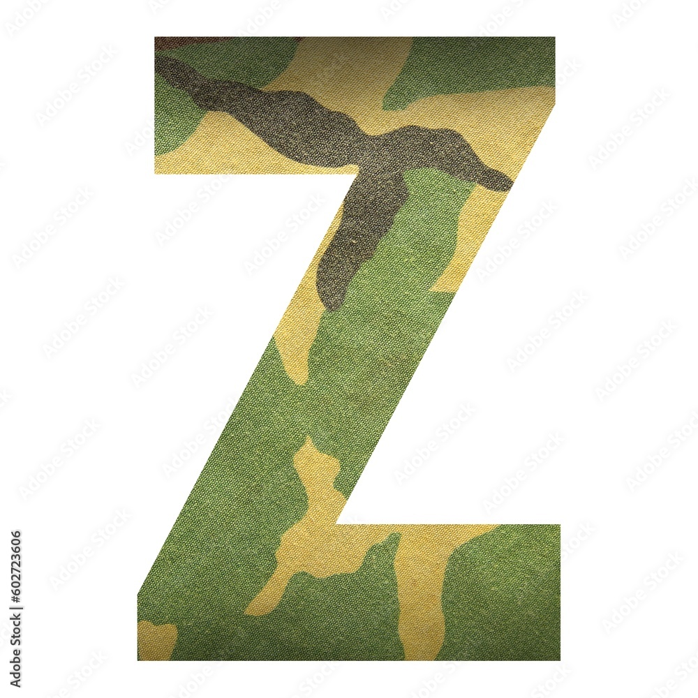 letter of z fill with army design on white background, word of z army ...