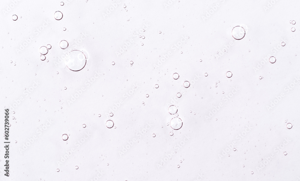 Cosmetic gel, serum transparent sample. Liquid cream with bubble ...