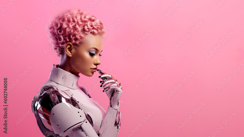 Artificial intelligence neural network female AI cyborg chatbot fembot ...