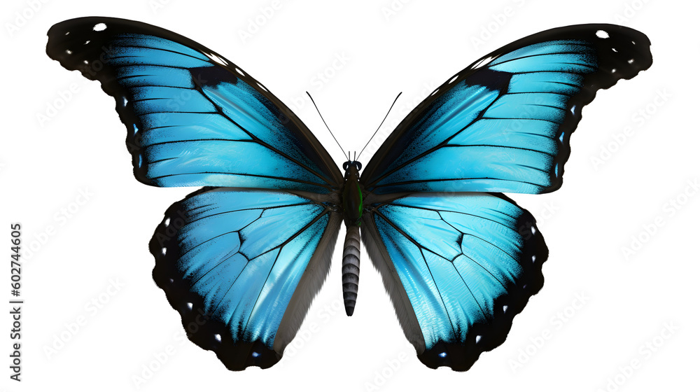 Beautiful blue butterfly on transparent background png Stock ...