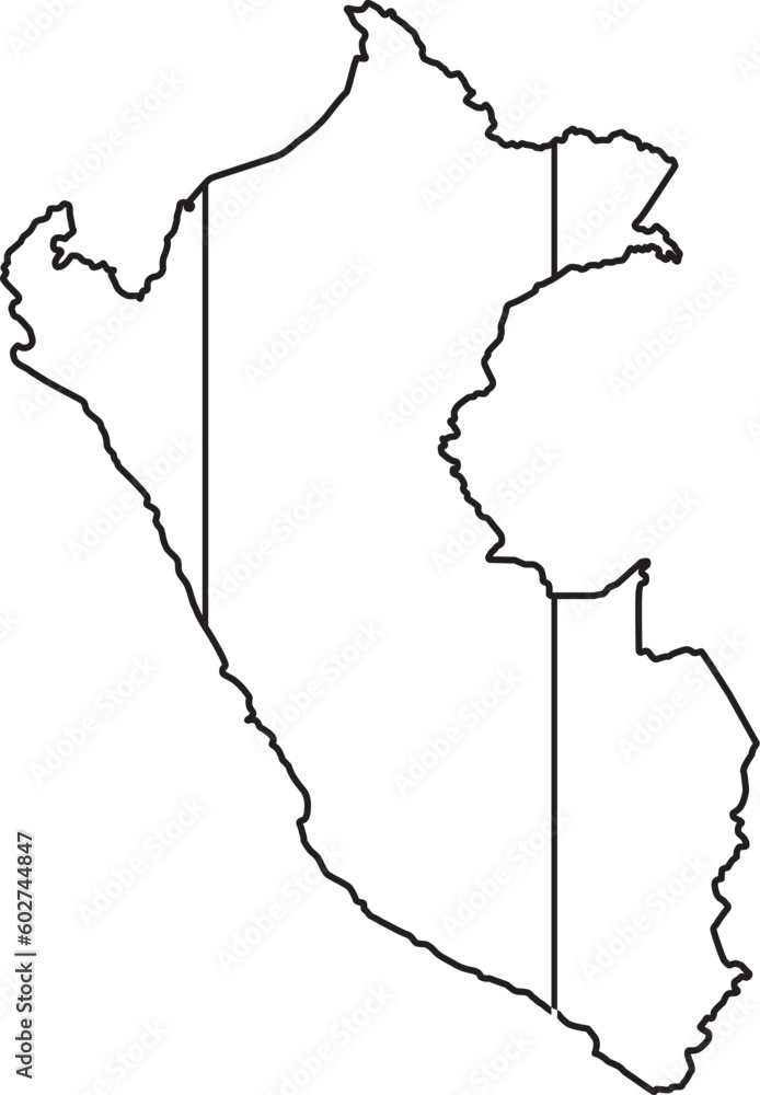Mapa político y geográfico del peru Stock Vector | Adobe Stock