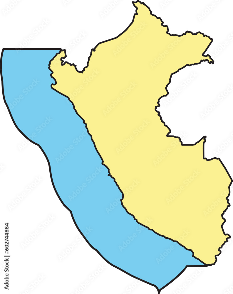Mapa político y geográfico del peru Stock Vector | Adobe Stock