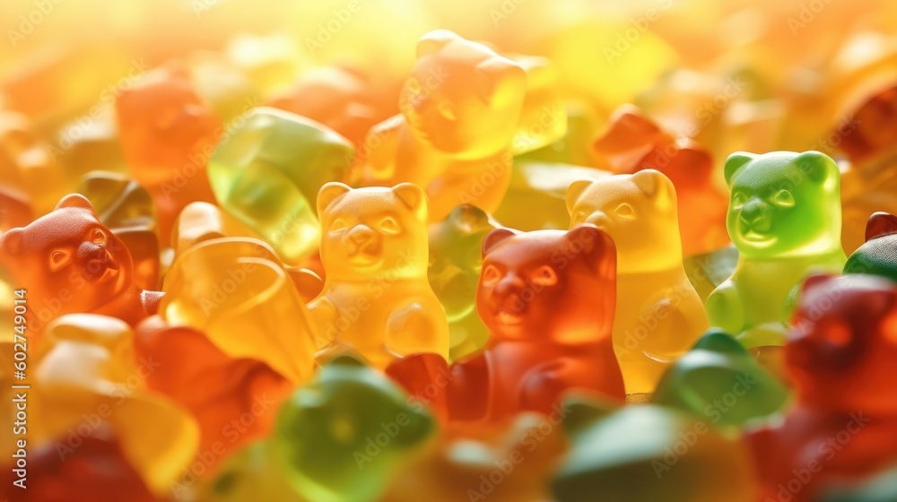 gummy bears background in vibrant colors Stock Illustration | Adobe Stock