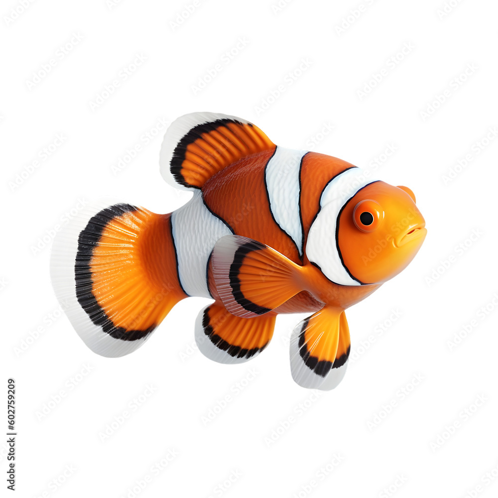 Clown fish or realistic Nemo isolated on white transparent Background ...