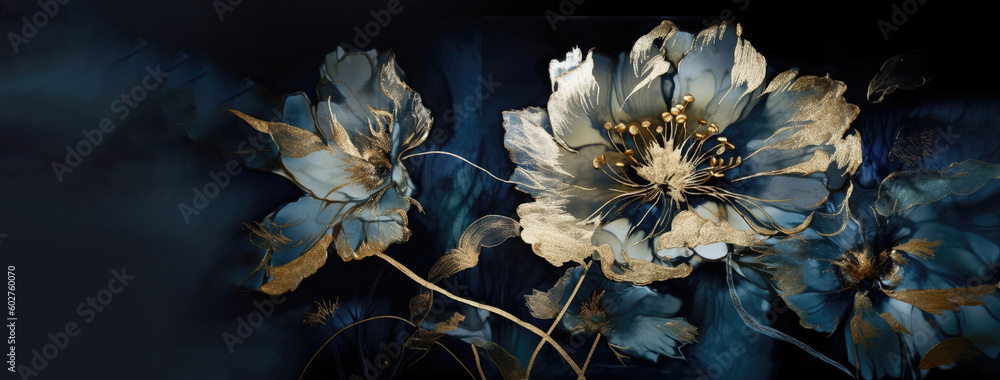 a wallpaper botanical flowers with one big flower for whole artwork ...