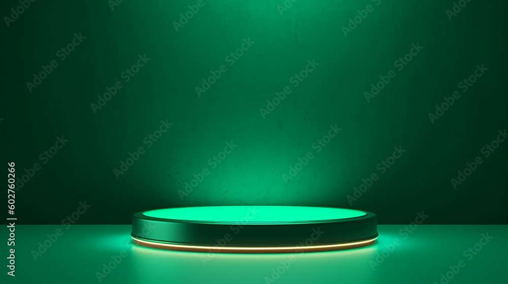 Green podium background platform product 3d studio presentation stage ...