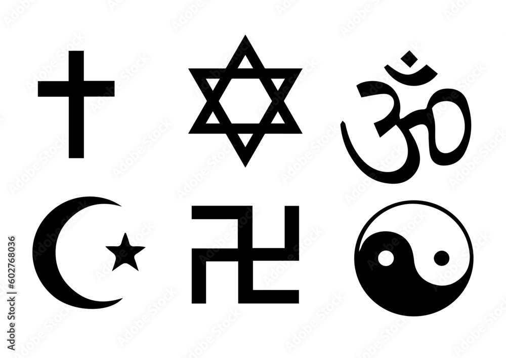 vector cross, star of david, islamic symbol, religious symbols ...