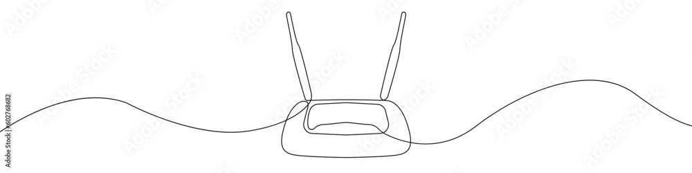 Wi-Fi router line continuous drawing vector. One line Wi-Fi router ...