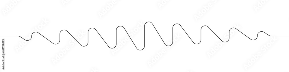 Soundwave line continuous drawing vector. One line Soundwave vector ...