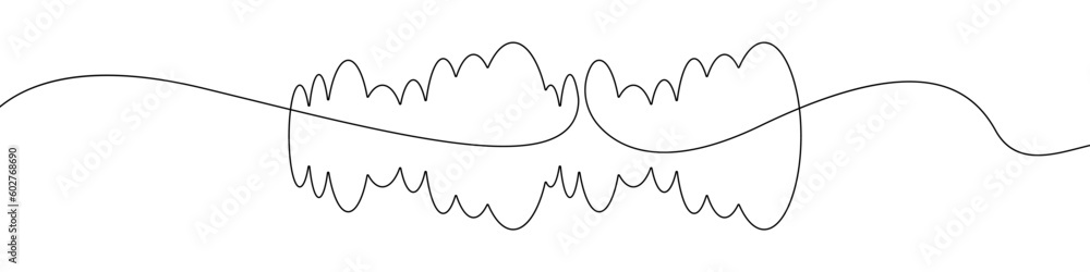 Soundwave line continuous drawing vector. One line Soundwave vector ...