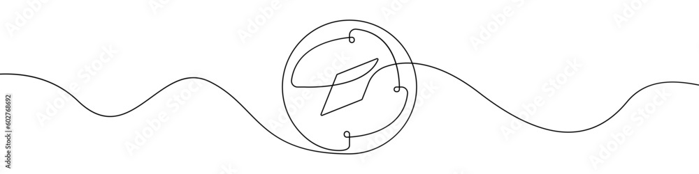 Compass line continuous drawing vector. One line Compass vector ...