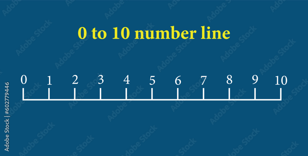 Number line 1-10 for preschool kids. Counting numbers. Mathematics ...