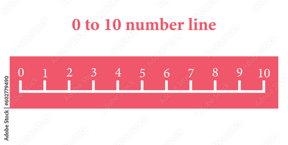 Number line 1-10 for preschool kids. Counting numbers. Mathematics ...