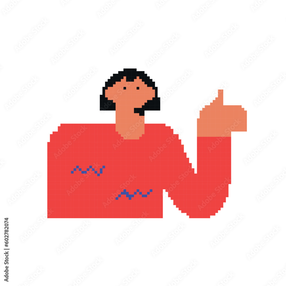 Pixel art of girls characters on white banner background. Multi-ethnic ...