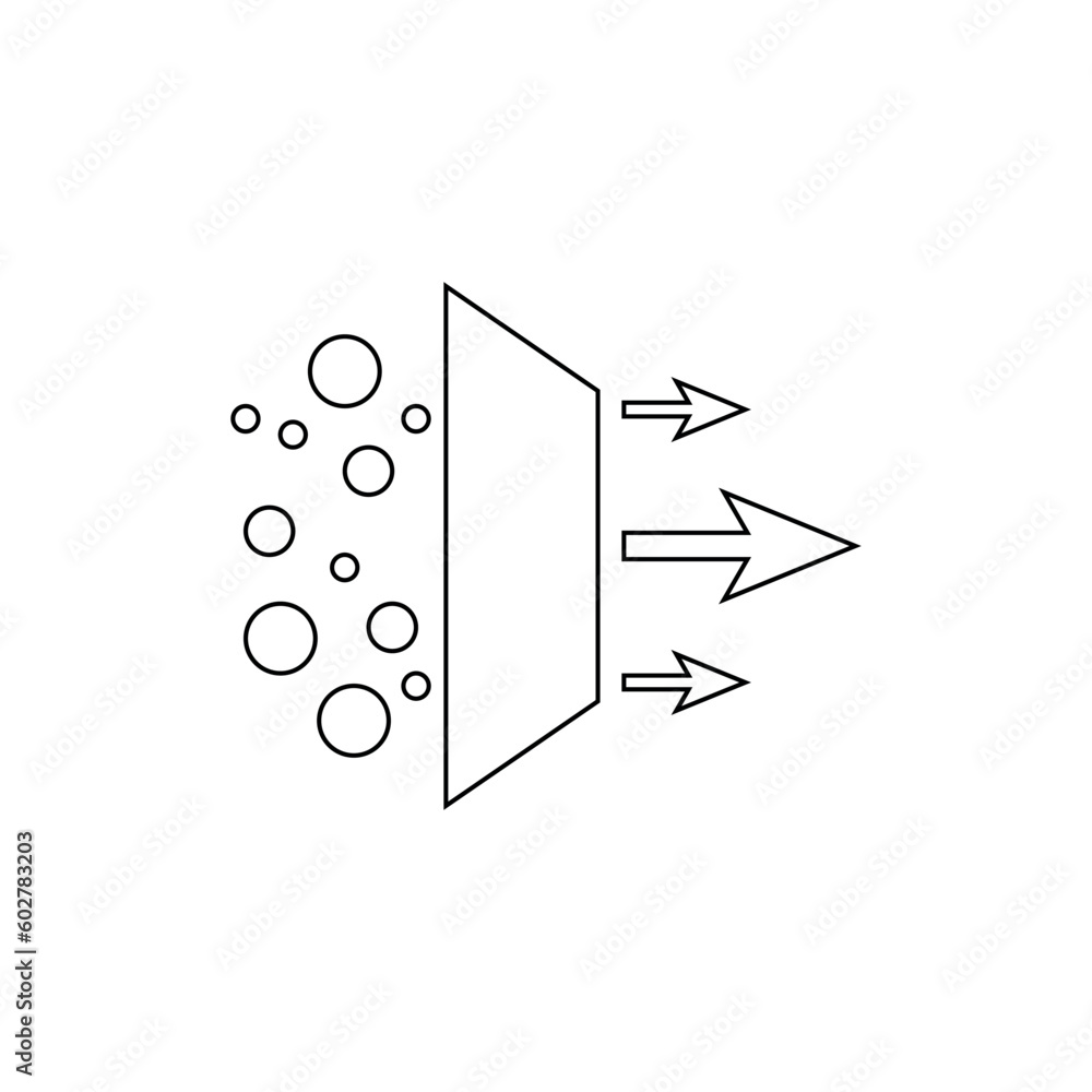 Drop water filtration icon. Filtration process. Simple filtration ...