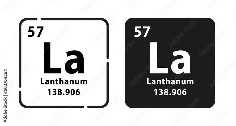 Lanthanum periodic element icon. The chemical element of the periodic ...