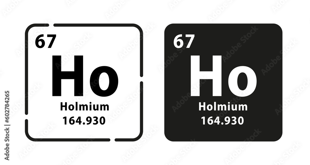 Holmium periodic element icon. The chemical element of the periodic ...