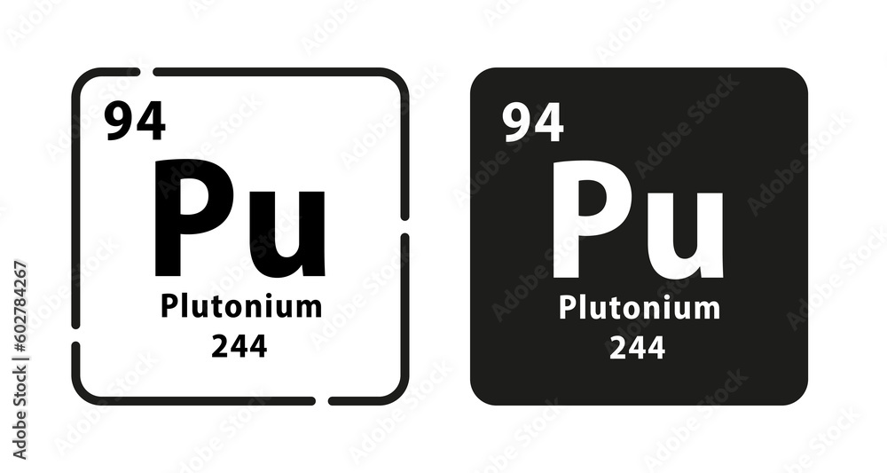 Plutonium periodic element icon. The chemical element of the periodic ...