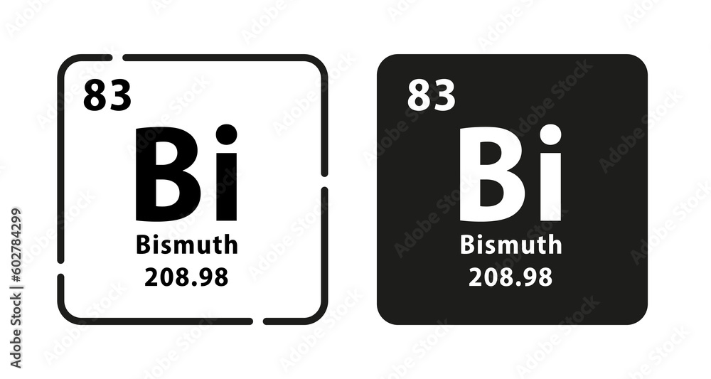 Bismuth periodic element icon. The chemical element of the periodic ...