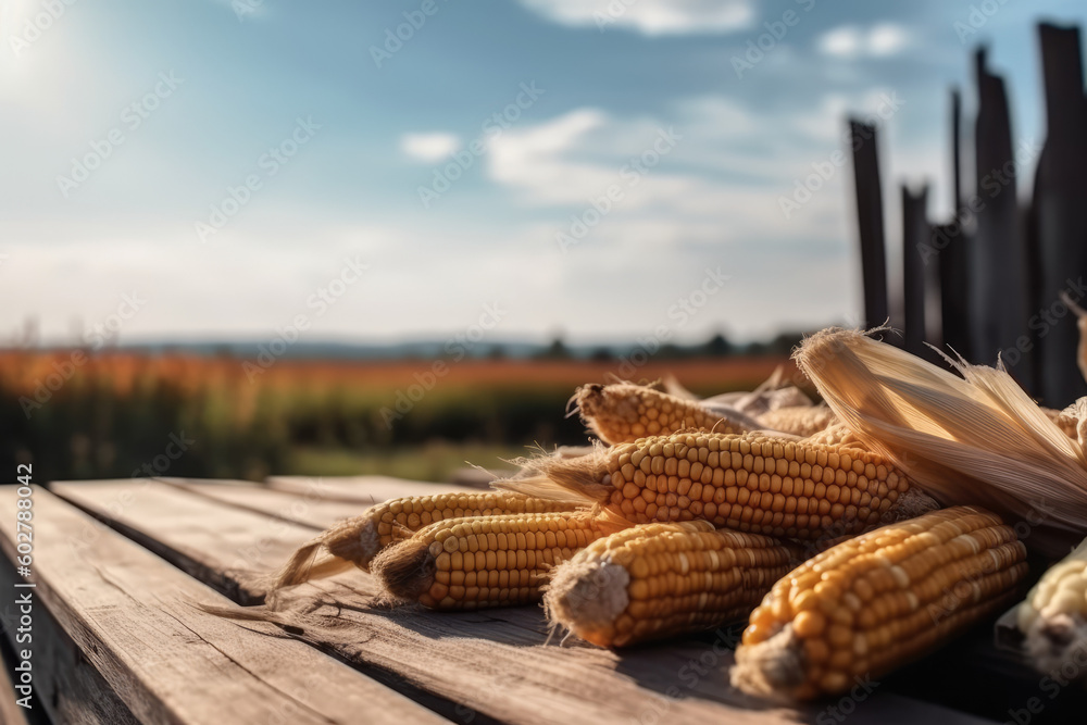 Golden Cornfields. Behold the beauty of golden corn cobs resting on a ...