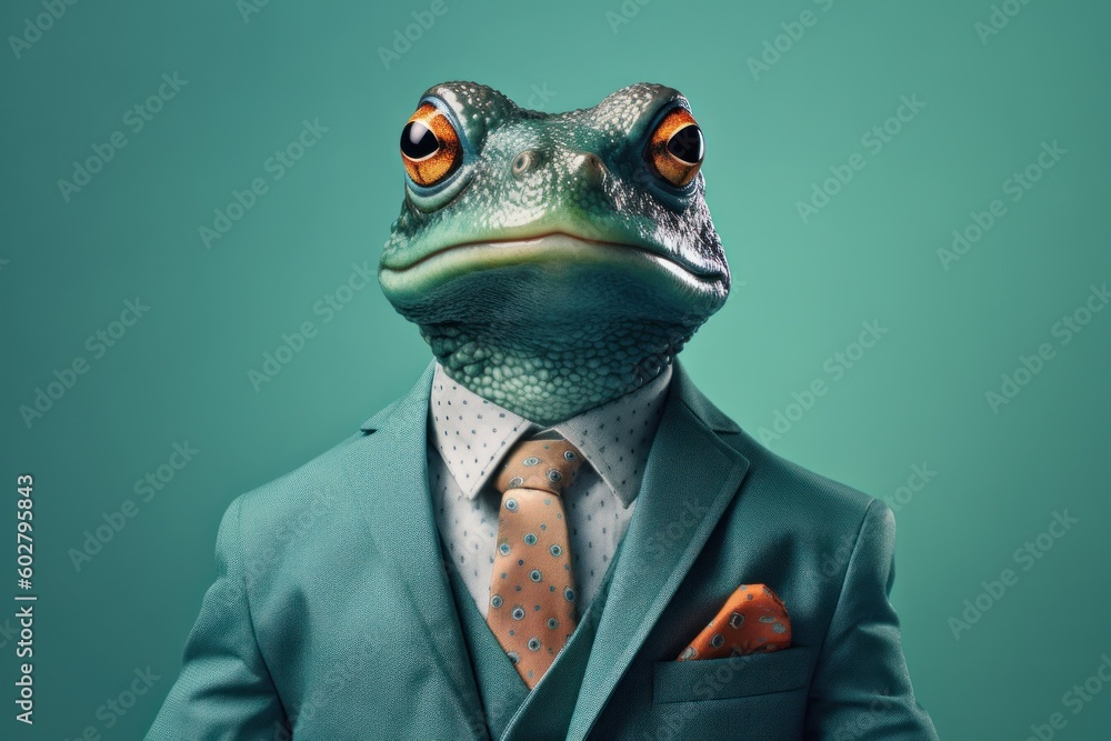 Anthropomorphic frog dressed in a suit like a businessman. Business ...