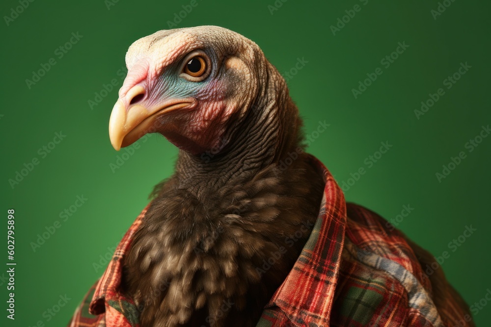 Anthropomorphic TURKEY dressed in human clothing. Humanized animal ...