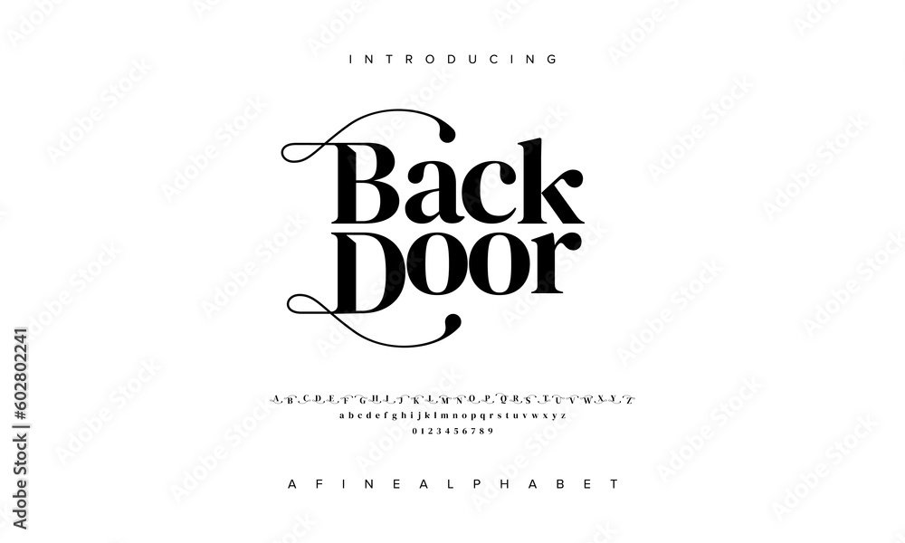 Elegant backdoor alphabet letters font and number. Classic Lettering ...