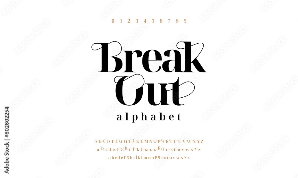 Breakout abstract digital technology logo font alphabet. Minimal modern ...