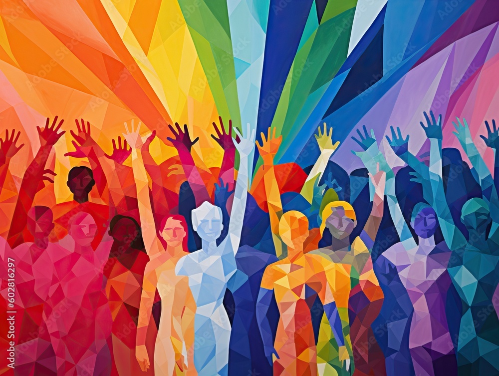 Digital illustration artwork of unity between two girls woman, LGBT ...