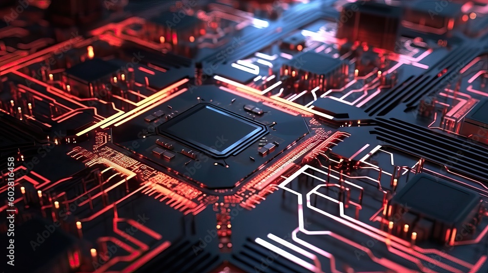 Highly detailed technology texture, AI supercomputer Chrome, insane ...