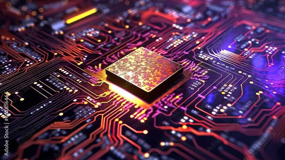 Highly detailed technology texture, AI supercomputer Chrome, insane ...