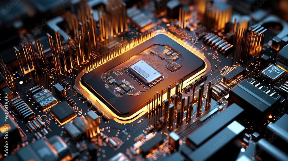 Highly detailed technology texture, AI supercomputer Chrome, insane ...