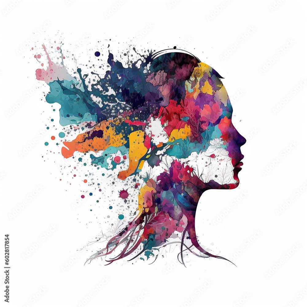 Human brain explosion, cognitive overload, mental health, psychology ...