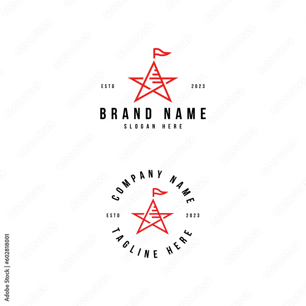set creative vintage star icon logo business vector design template ...
