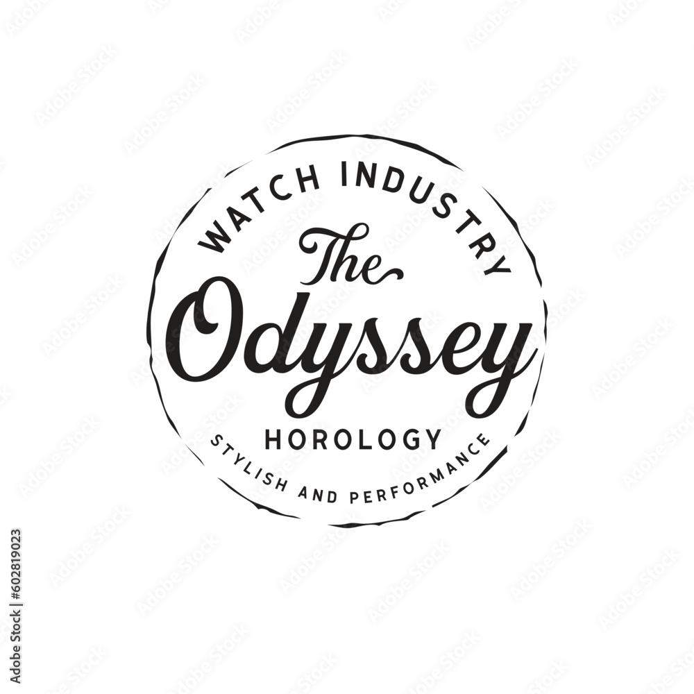 vintage watch Logo design illustration for watch company.combine ...