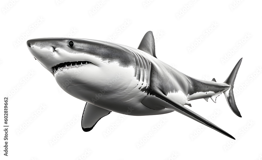Shark isolated on transparent background. Generative AI. Stock ...