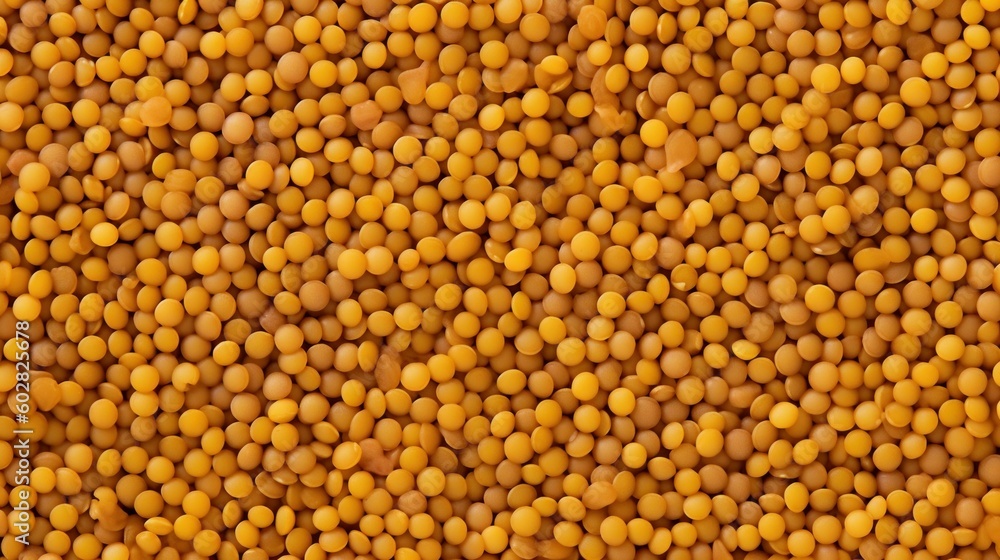Aromatic Mustard Seed Spice Photorealistic Horizontal Background ...