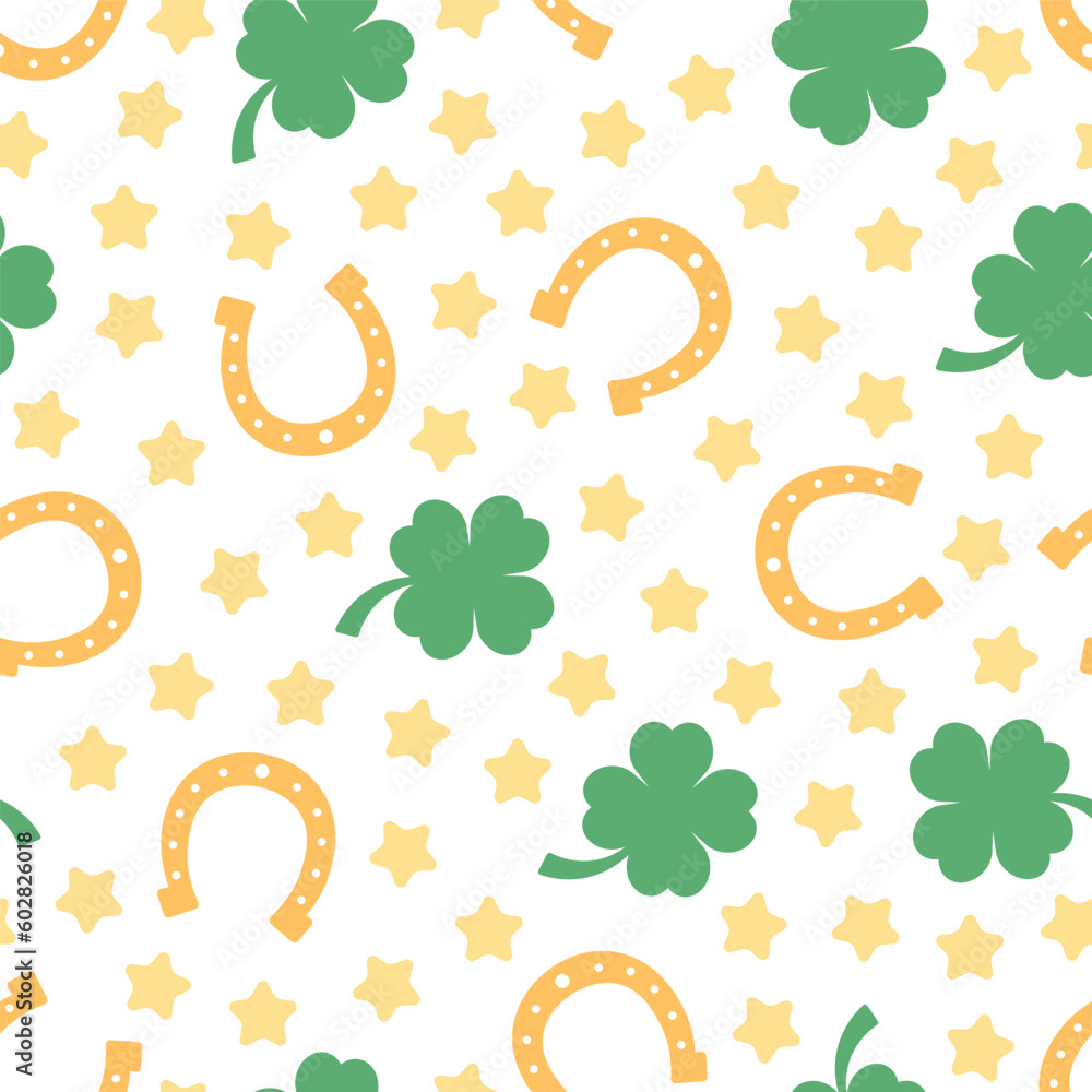 Cute Lucky Scatter Seamless Vector Repeat Pattern Stock Vector | Adobe ...