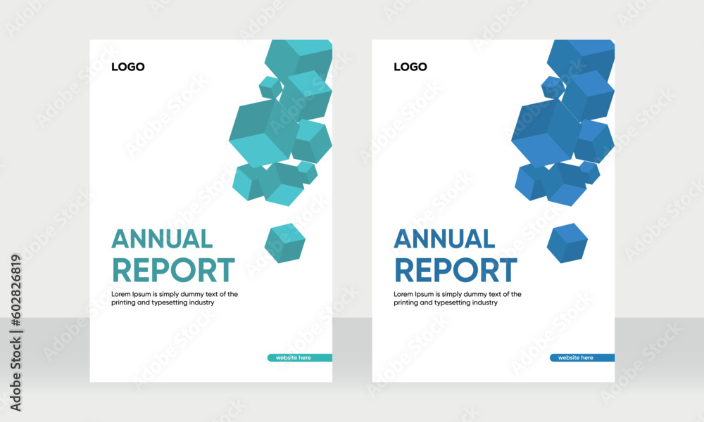 3d annual report cover design template, corporate annual report ...