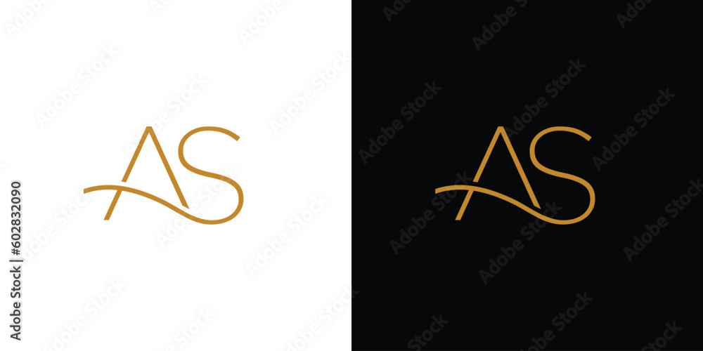 Modern and luxurious AS letter initial logo design 3 Stock Vector ...