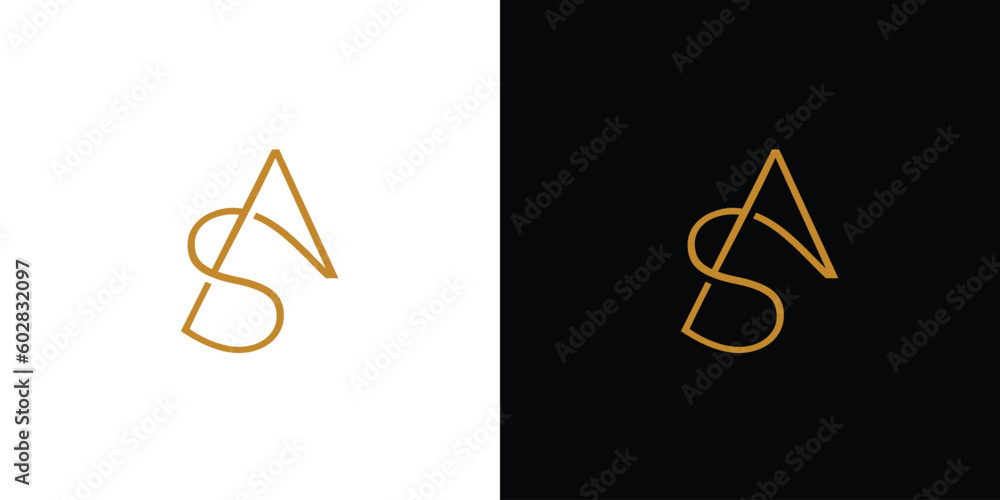 Modern and luxurious AS letter initial logo design 2 Stock Vector ...