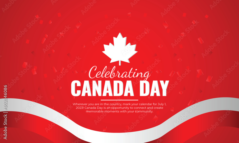 Banner design for happy canada day celebrating, Canada day greeting ...