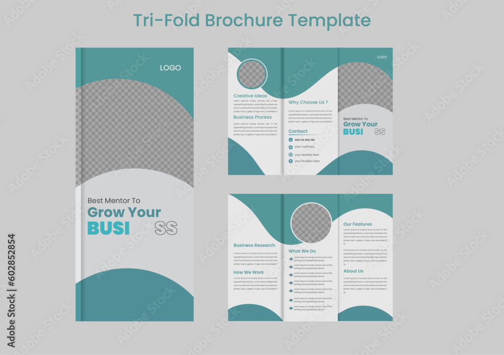 Corporate business trifold brochure template. Modern, Creative and ...